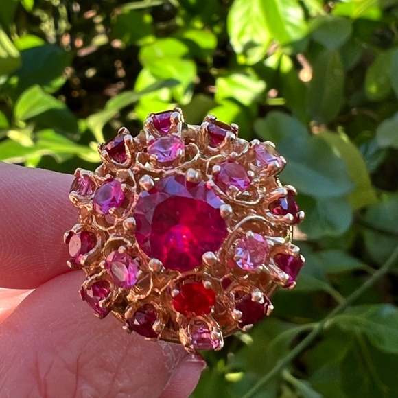 Jewelry | Antique Vintage Art Deco Retro 14k Gold Ruby Pink Sapphire ...
